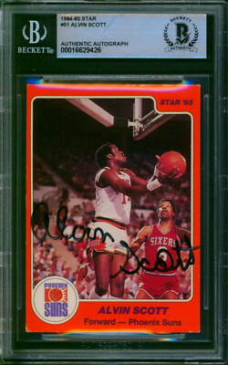 1984-85 Star Co ALVIN SCOTT Signed Card #51 Slabbed Auto Phoenix Suns ...