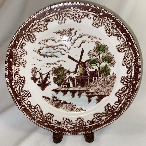 Japan Ironstone Ware Small Plate Windmill scene & Acorn border with ...