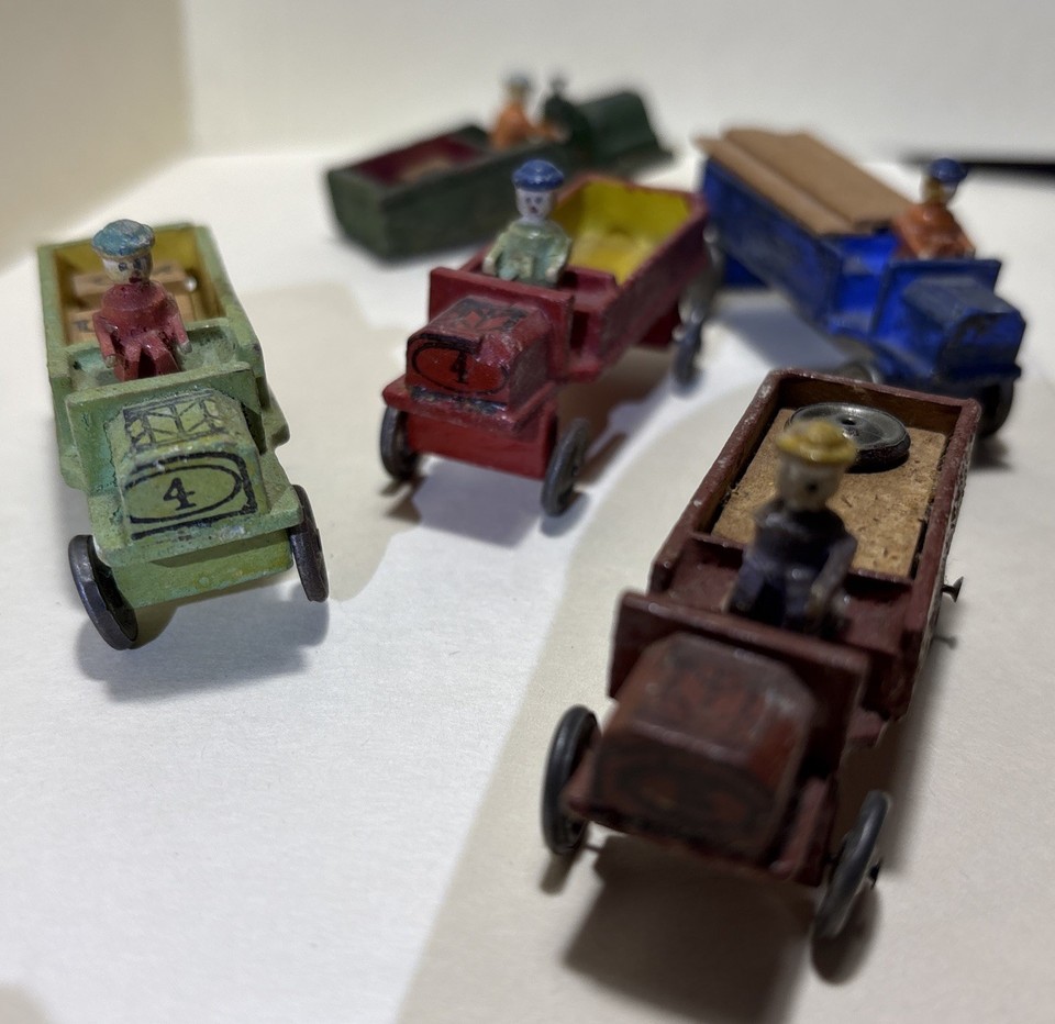 Antique Vintage Small toy Wooden trucks Lot Of 4+. From Old Train Set ...