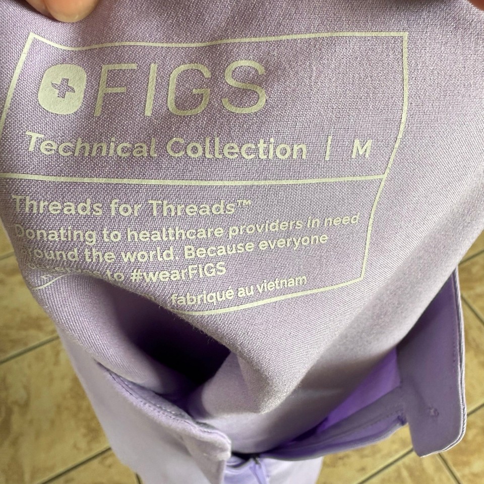 Figs Scrubs Montex Lilac 1/4 Zip 3 Pocket Scrub Top Medium PO# 3386 ...