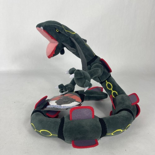 Shiny Rayquaza Black 2018 POKÉMON CENTER Dragon Posable Flexible Plush ...