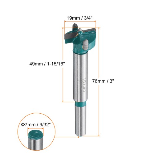 Forstner Drill Bit 3/4" (19mm) Carbide Wood Hinge Hole Opener Round ...