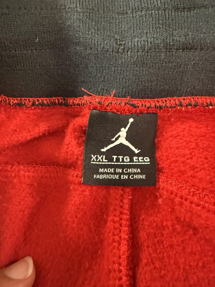 Jordan Sweatpants Mens 2XL Red Jumpman Logo Fleece Joggers Drawstring ...