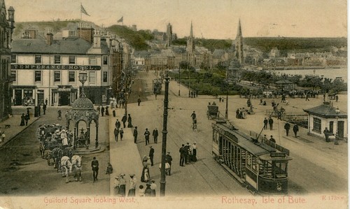 GB Rothesay Guilford Carré Looking Ouest Tram Tramway & Cheval Carrosse ...
