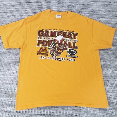 Minnesota Gopher Football TShirt Yellow Size XL 2010 Penn State | eBay
