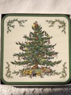 SPODE “Christmas Tree” Set 6 Square Coasters Cork Back Made In ENGLAND ...