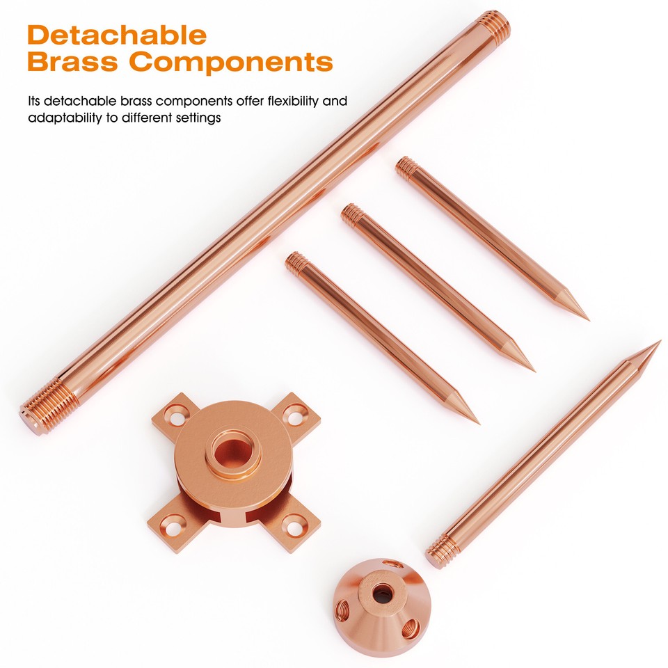 Lightning Rod,Copper Lightning Rod Protection System With 60 Feet Down ...