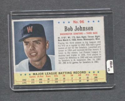 1963 Post #96 Bob Johnson (Senators) (RB10) Vg-Ex | eBay