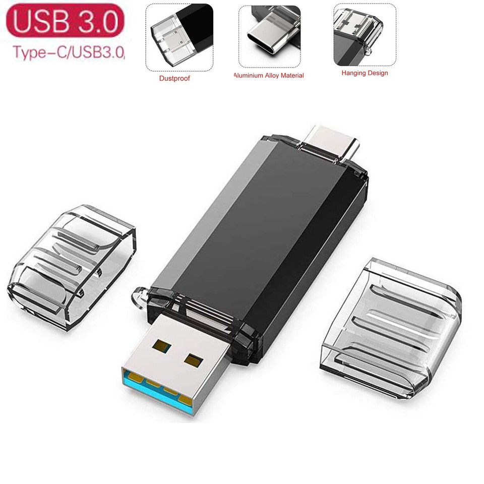 Type C Flash Drive 128GB 2 in 1 OTG USB 3.0+USB C Memory Stick Thumb ...