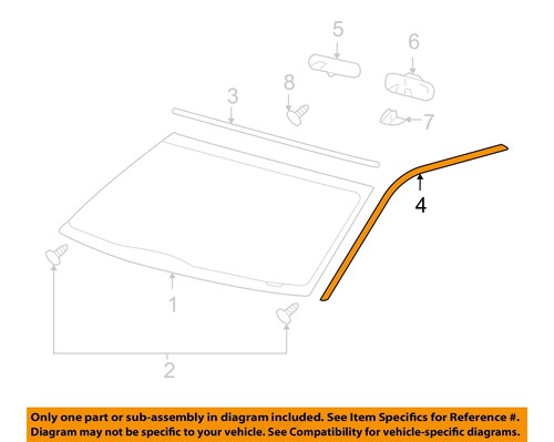FORD OEM 04-08 F-150 Windshield-Side Molding Left 4L3Z1803137AA | eBay
