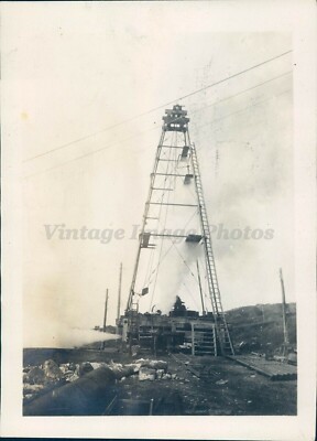 1926 Photo Steam Rotary Drill Rig Dangerous Business Prosaic Petroleum ...