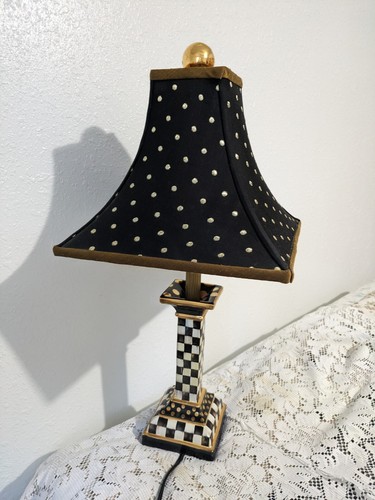 Mackenzie Childs COURTLY CHECK Ceramic Candlestick Table Lamp | eBay