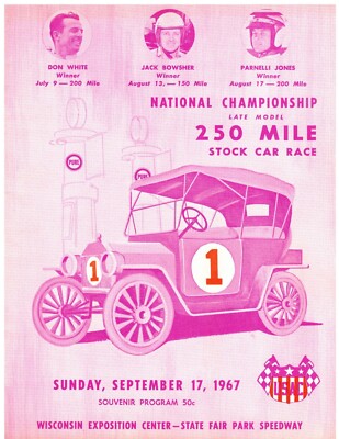 1967 USAC Stock Car Race Program Milwaukee Wisconsin, 250 mile | eBay