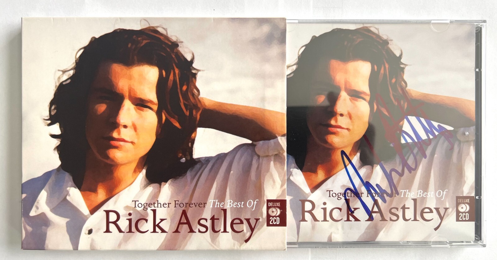 Rick Astley AUTOGRAPHED CD double disc Never Gonna Give you up-see ...