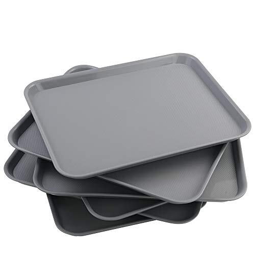 Larger Plastic Fast Food Restaurant Serving Trays Grey 6 Packs ...