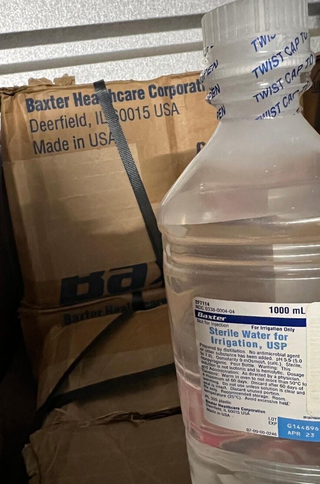 LOT OF 2 Baxter Sterile Water for Irrigation TWO ( 2 ) BOTTLES OF ...
