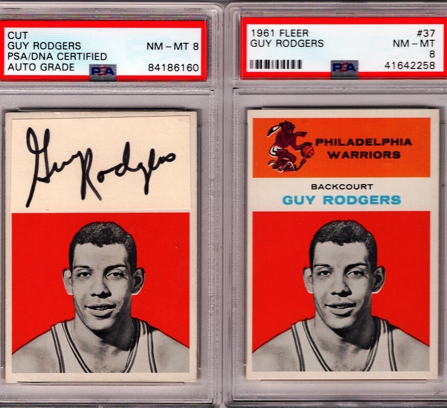2 Basketball card 1961 Fleer Guy Rodgers #37 Autograph (CUT NM-MT8 ...
