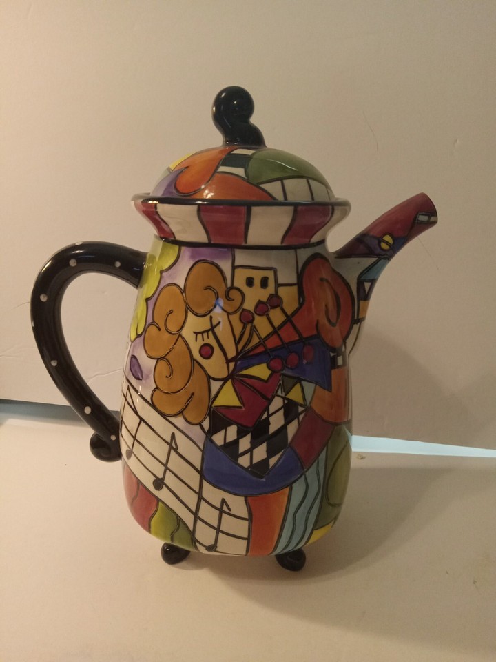 Studio Designworks Colorful Pitcher Musical Instruments Theme 10"h Hand ...