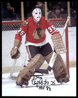 TONY ESPOSITO SIGNED 8X10 PHOTO INSCRIBED "35 & HOF 88" - CHICAGO ...