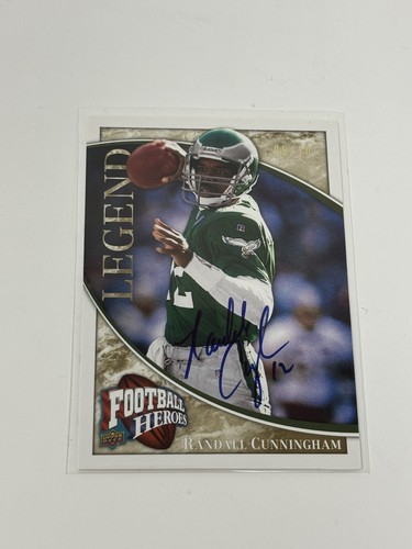 2009 UD Football Legendary Heroes Randall Cunningham Auto /10 Eagles ...