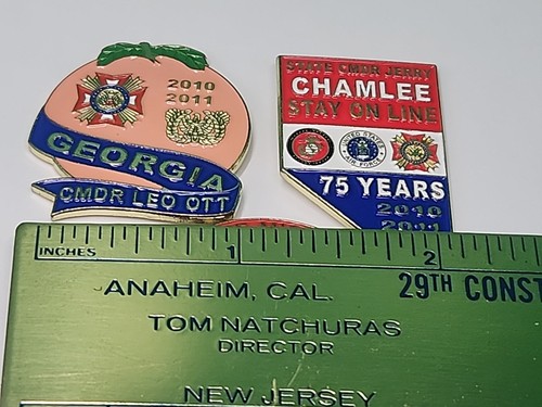 2010-2011 State Commander VFW Military Pin Lot Georgia Peach Nevada ...