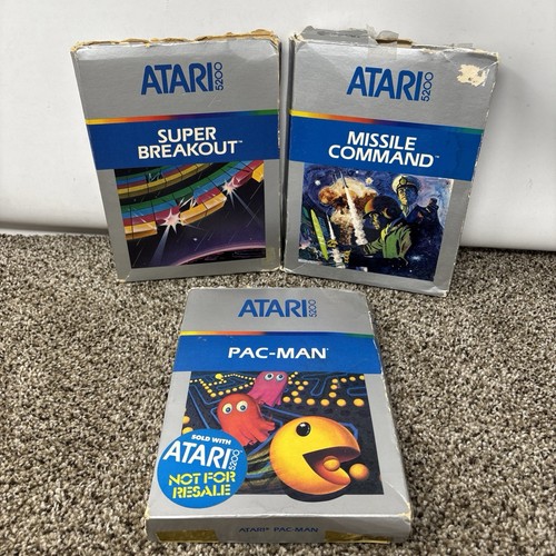 Atari 5200 CIB Game Lot Tested PAC Man Missile Command Super Breakout ...
