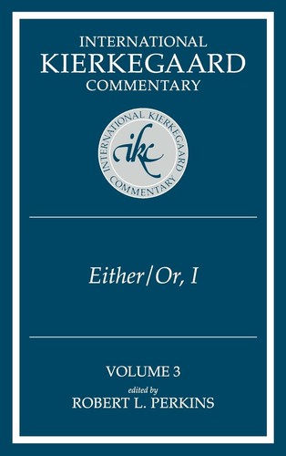 Robert L. Perkins Soren Kierkegaard Either/Or, Part I (Hardback) (UK ...