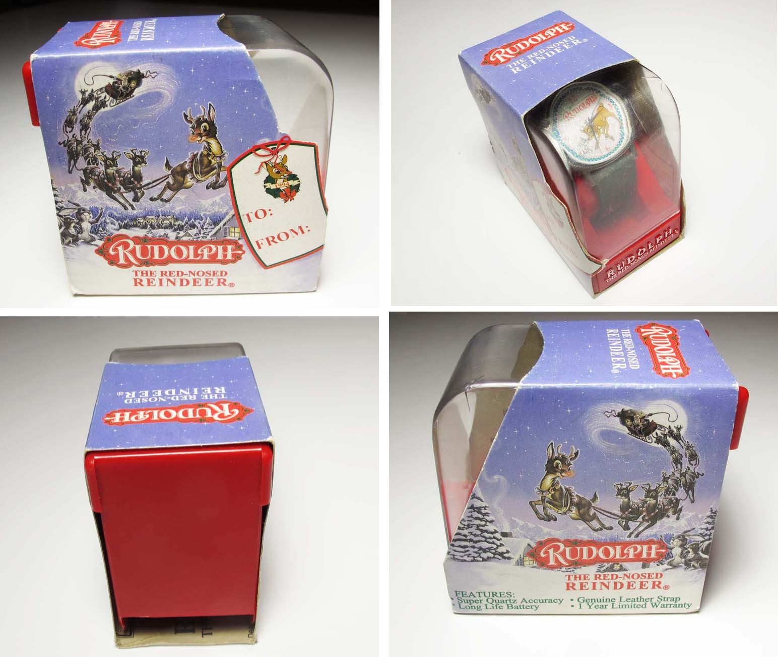 Rudolph the Red Nosed Reindeer Glitter Watch 1994 Robert L. May Co ...