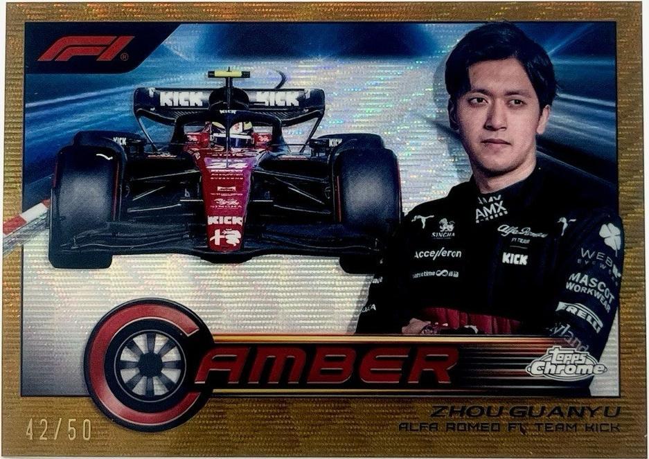 2023 Topps Chrome Formula 1 - Camber Zhou Guanyu #CAM-ZG Gold Wave ...