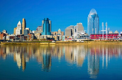 CINCINNATI SKYLINE GLOSSY POSTER PICTURE PHOTO reds Ohio Wall ...