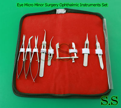 Eye Micro Minor Surgery Ophthalmic Instruments Set 8 Pieces Kit ...