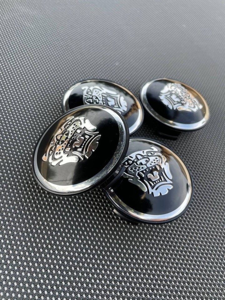 Jaguar Wheel Center Caps Black &Air Caps 59mm S-Type X-type XF XJ8 XEL ...