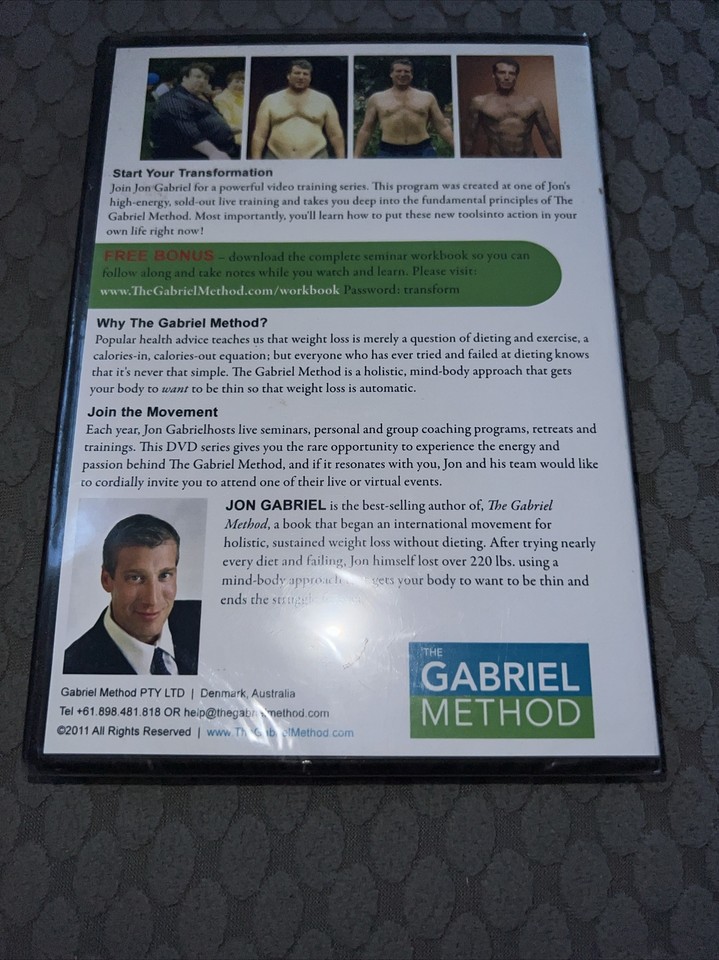 The Gabriel Method Start Your Life Transformation 4 DVD Disk Box Set ...