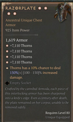 Diablo 4 season 4 🔥 4 Greater Affixes GA ⭐⭐⭐⭐ Unique Armor, Razorplate ...