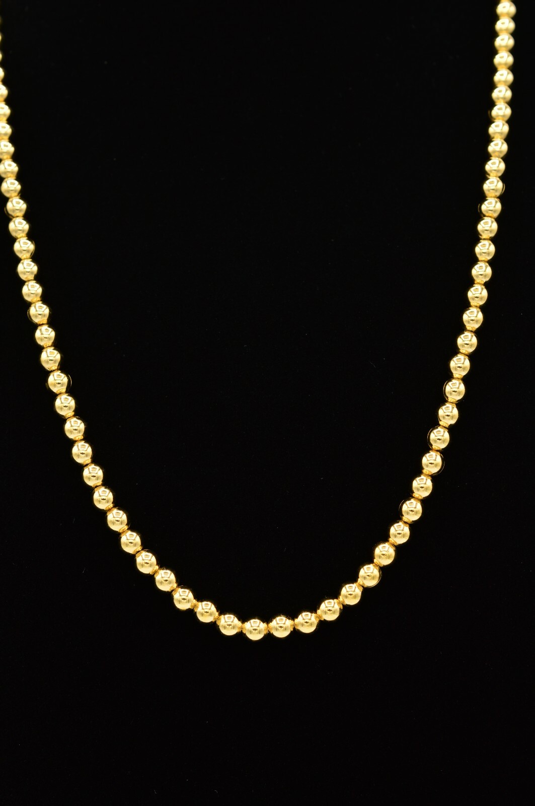 Monet Vintage 26" Necklace Gold Beaded Chain Metallic… - Gem