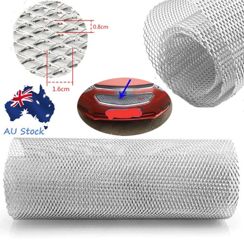 100x33cm Silver Aluminium Grille Net Car Fender Bumper Hood Vent Grills ...