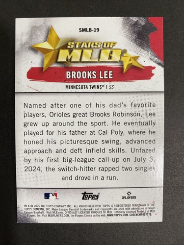 2025 Brooks Lee Topps Stars Of MLB Rookie #SMLB-19 Twins MINT | eBay
