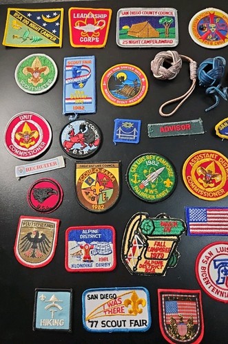 Vintage 70s-80s Boy Scout Patches BSA Mixed Lot of 36 + 3 Knots Various ...