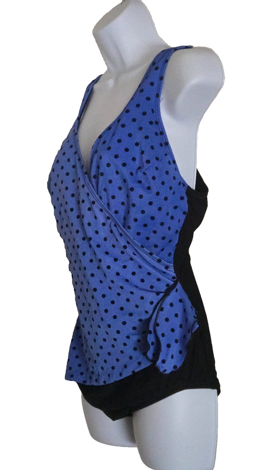 Longitude Swimsuit Women's multicolor polka dot one piece size 14 | eBay