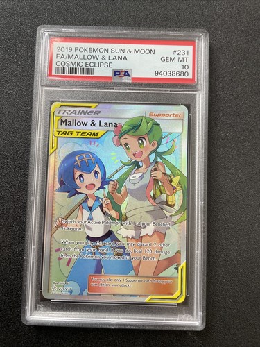 Pokemon Sun & Moon: Cosmic Eclipse Mallow & Lana Trainer Full Art 231/ ...