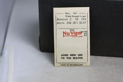 NU VIGOR Mainspring 45 3x10x10.5 43D | eBay