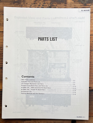 JVC XL-M301 BK CD Player Parts List Manual *Original* | eBay