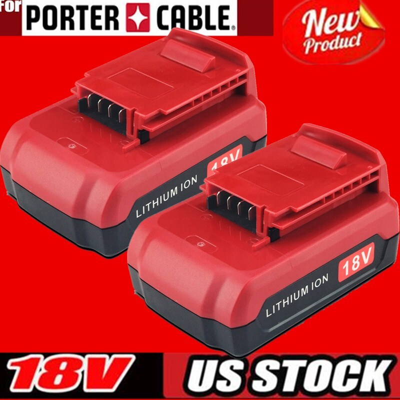 2Pack 18V Lithium-Ion Battery for Porter Cable 18 Volt PC18B PC18BL ...