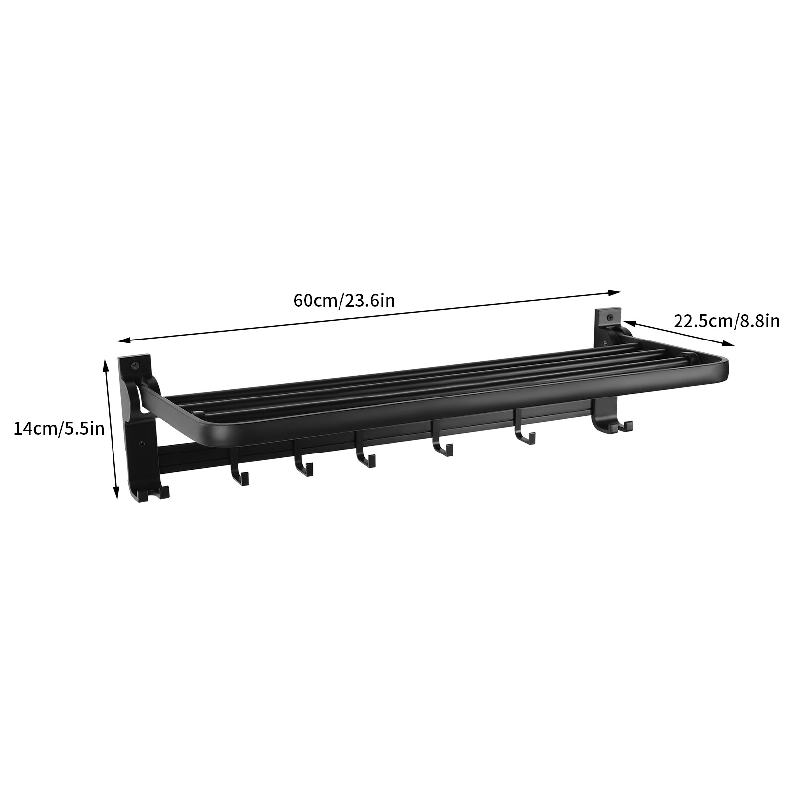 Space Aluminum Towel Rack Shelf With Towel Bar And 5 Movable Hook 24 space-aluminum-towel-rack-shelf-with-towel-bar-and-5-movable-hook-24