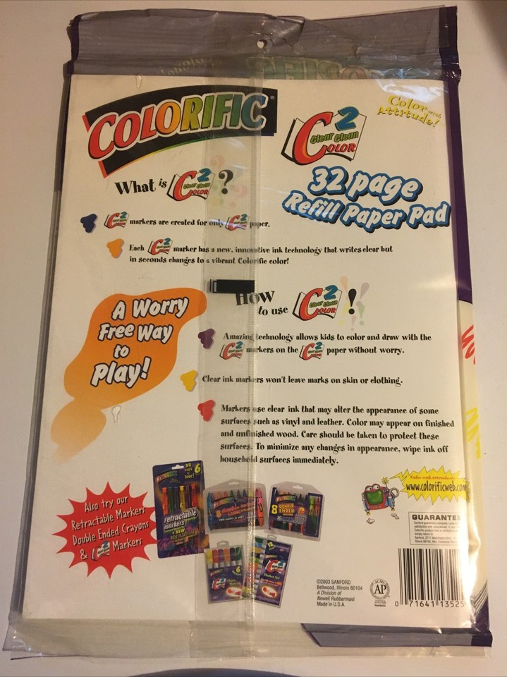 Colorific 32-Page Refill Paper Pads. Clear Clean color. for Ink Markers ...