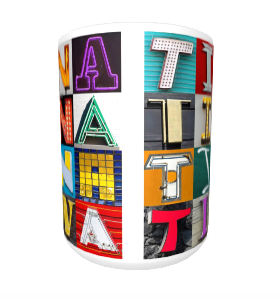 TINA Coffee Mug / Cup featuring the name in photos of sign letters | eBay