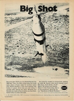 COX MODEL ROCKET - 1971 Print Advertisement | eBay
