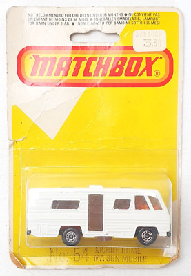 Matchbox Lesney 1:64 MOBILE HOME CAMPER #54 Die-Cast Car Text Stamp MOC ...