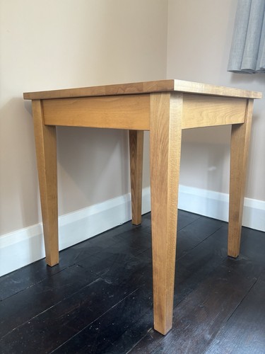 Square Oak Small Dining Kitchen Table | eBay UK