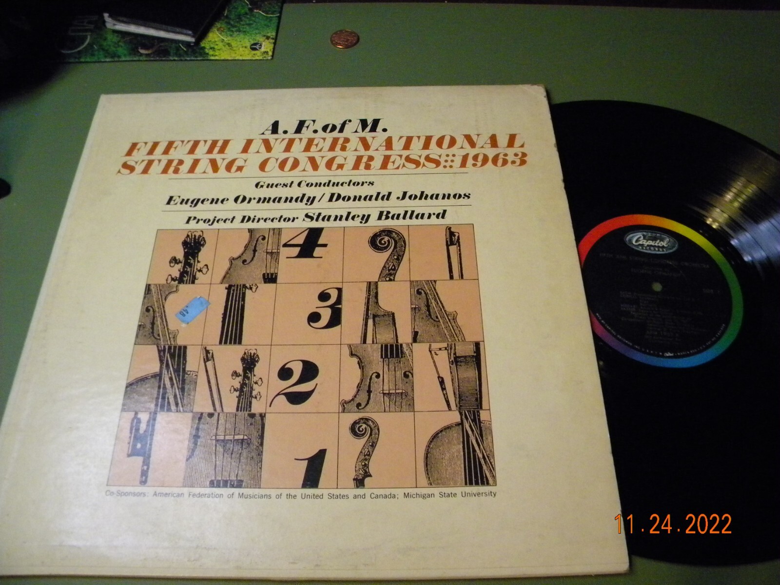 A.F. of M. Fifth International String Congress 1963 Ormandy Johanos LP ...